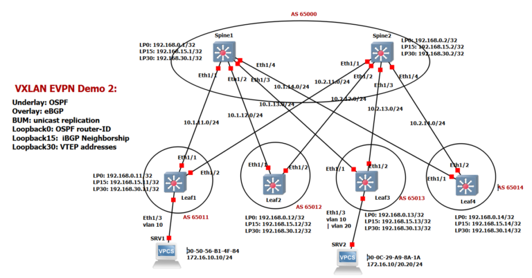 11. VXLAN BGP EVPN Configuration Example2 - RAYKA (are you a network ...